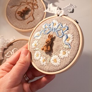 Cottagecore Easter Bunny Linen Ornament, Handmade Easter Decor ...