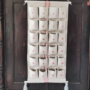Nordic Style Advent Calendar, Natural Linen Advent Calendar, Large ...