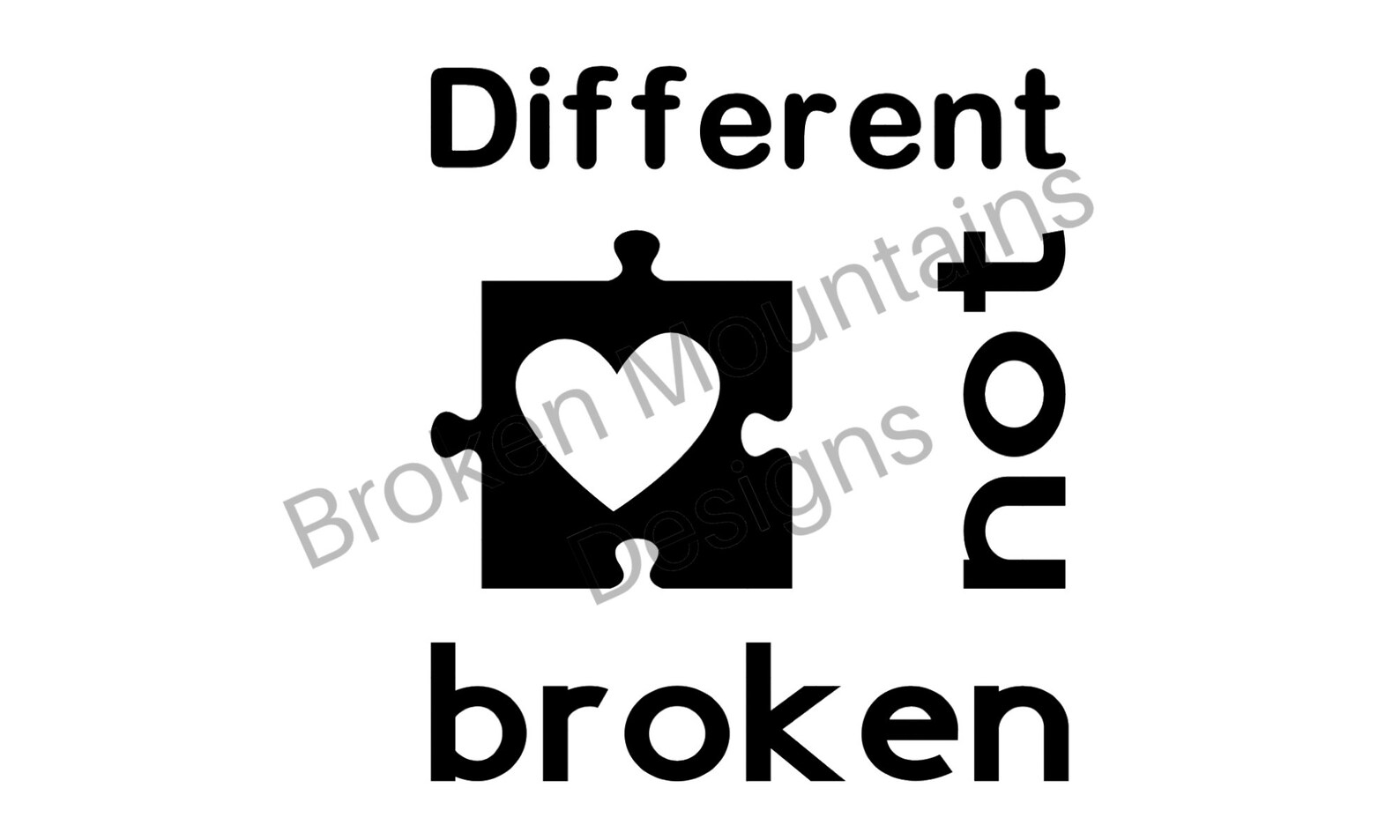 Autism Awareness Design: Different Not Broken, SVG, PNG, JPG (digital ...
