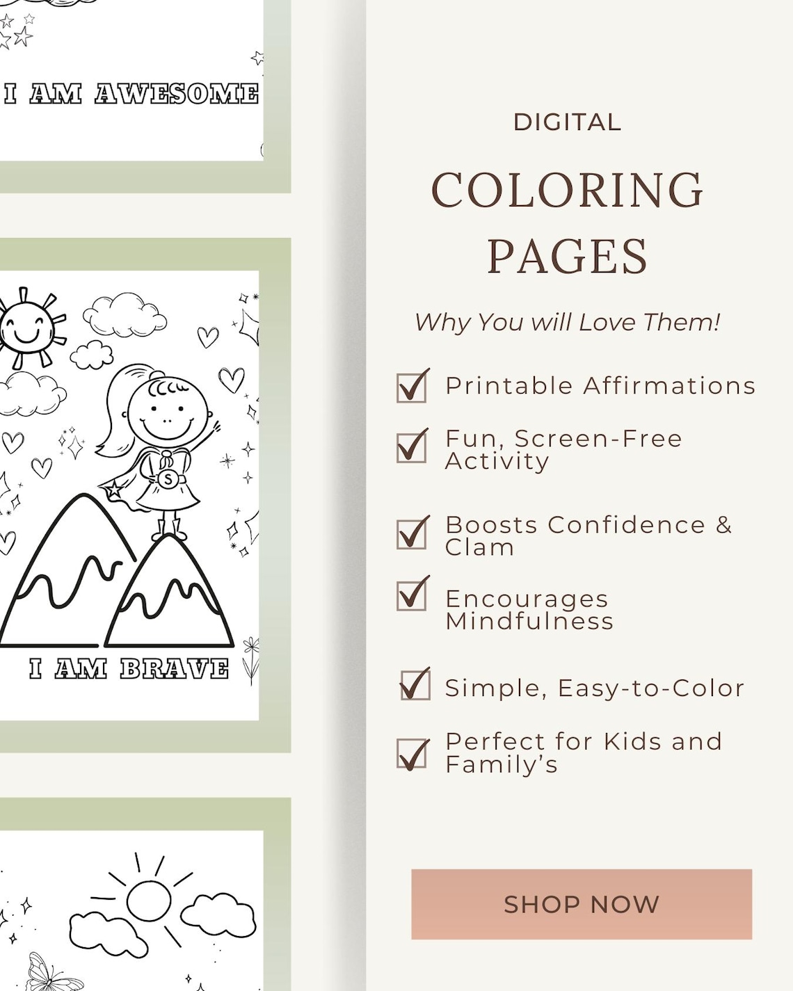 Positive Affirmation Coloring Pages | Kids Alphabet Activity | Mindful ...