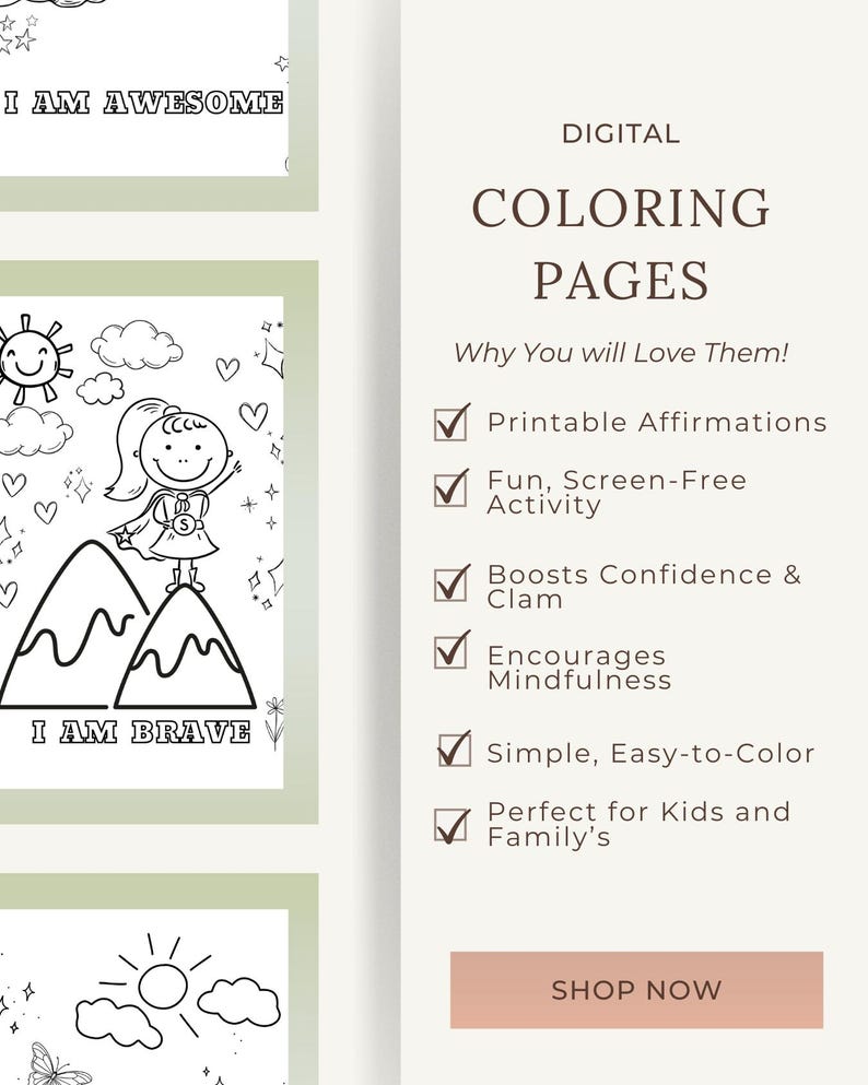 Positive Affirmation Coloring Pages | Kids Alphabet Activity | Mindful ...