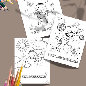 Positive Affirmation Coloring Pages | Kids Alphabet Activity | Mindful ...