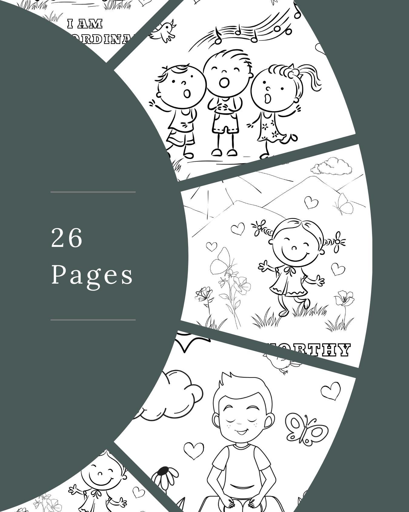Positive Affirmation Coloring Pages | Kids Alphabet Activity | Mindful ...