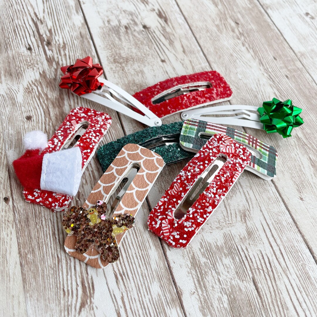 Christmas Hair Clip, Holiday Snap Clip, Advent Gift for Girls, Mix and ...