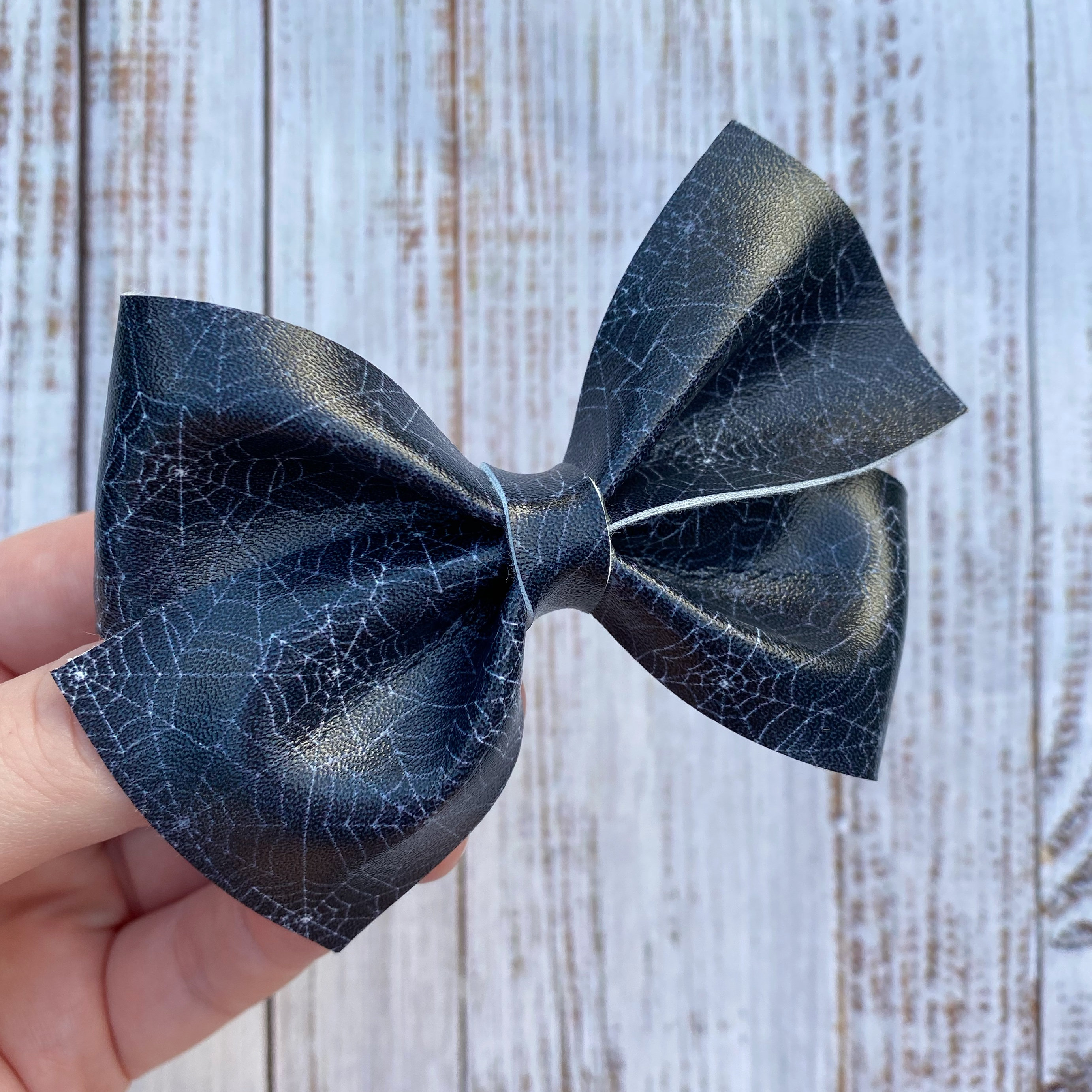 Spider Webs Faux Leather Hair Bow in Ella Style Girls Hair - Etsy