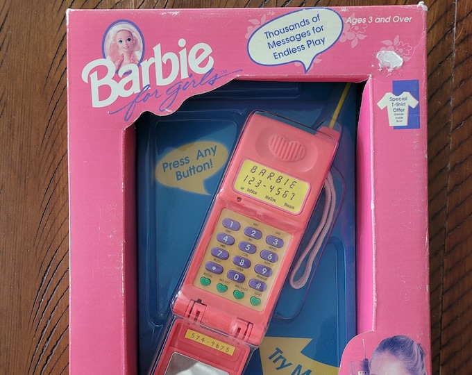 1995 Barbie Super Talking Mobile Flip Phone Cell Battery Powered BE-125 ...