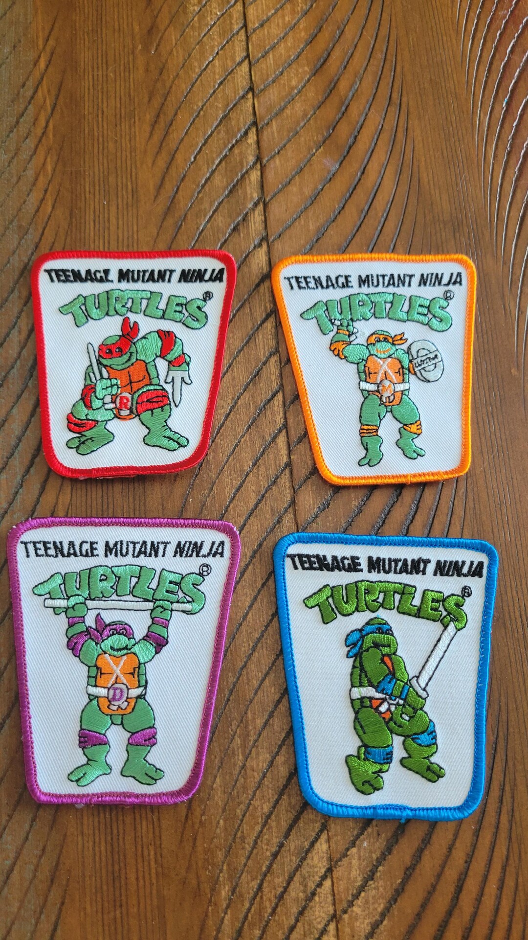 1989 TMNT Iron/sew on Badges Teenage Mutant Ninja Turtles Set of 4 - Etsy