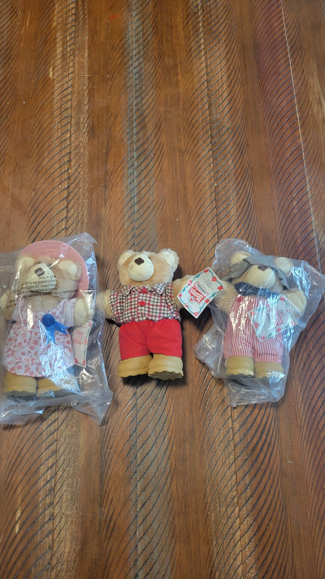 1986 Wendy's Teddy Bears Bundle of 3.. 2 Unopened Sold Together Rare ...