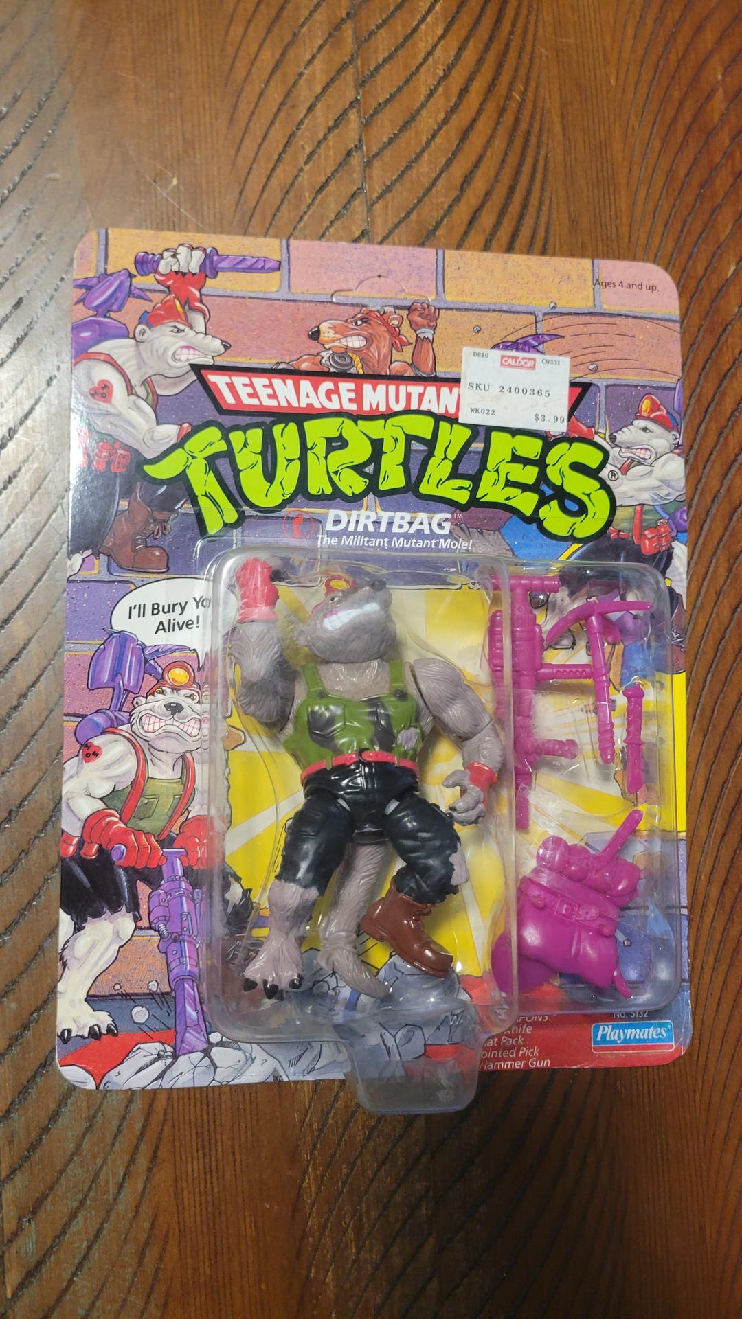 1991 TMNT Dirtbag Teenage Mutant Ninja Turtles Vintage Action Figure ...