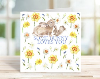 Bunny Card. Bunny in Spring. Bunny Card. Spring Bunny Card. Hand Made ...