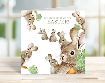 Bunny Card. Bunny in Spring. Bunny Card. Spring Bunny Card. Hand Made ...