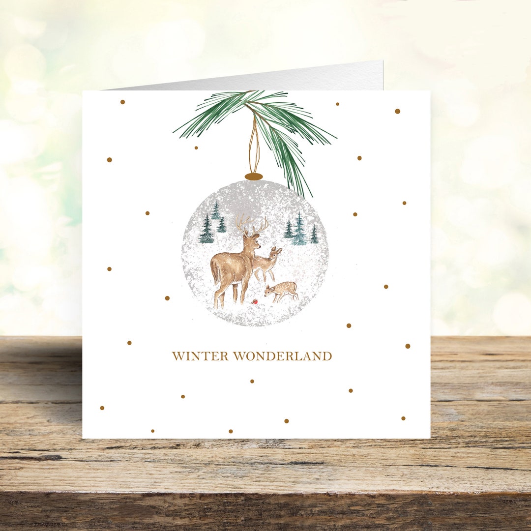Deer / Stag Ball Ball / Christmas Decoration Card - Etsy UK