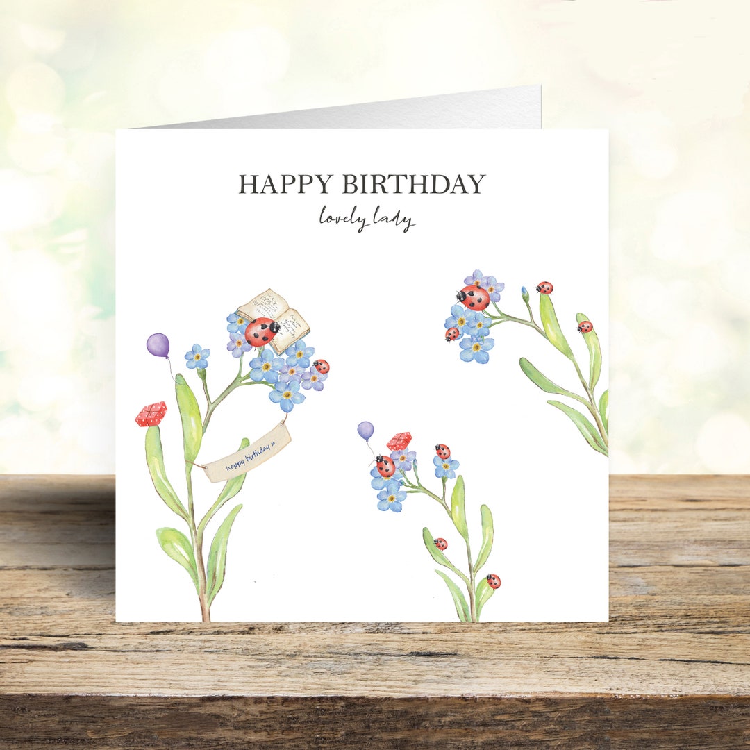 Whimsical Ladybird Birthday Card - Etsy