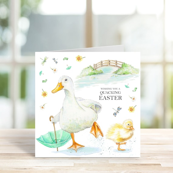 Duck and Duckling Easter Card - Etsy UK