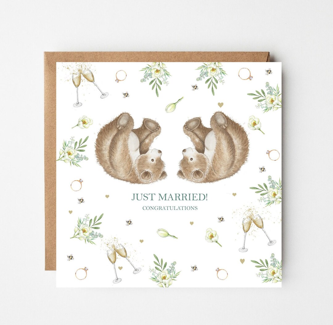 Bear Wedding Card - Etsy