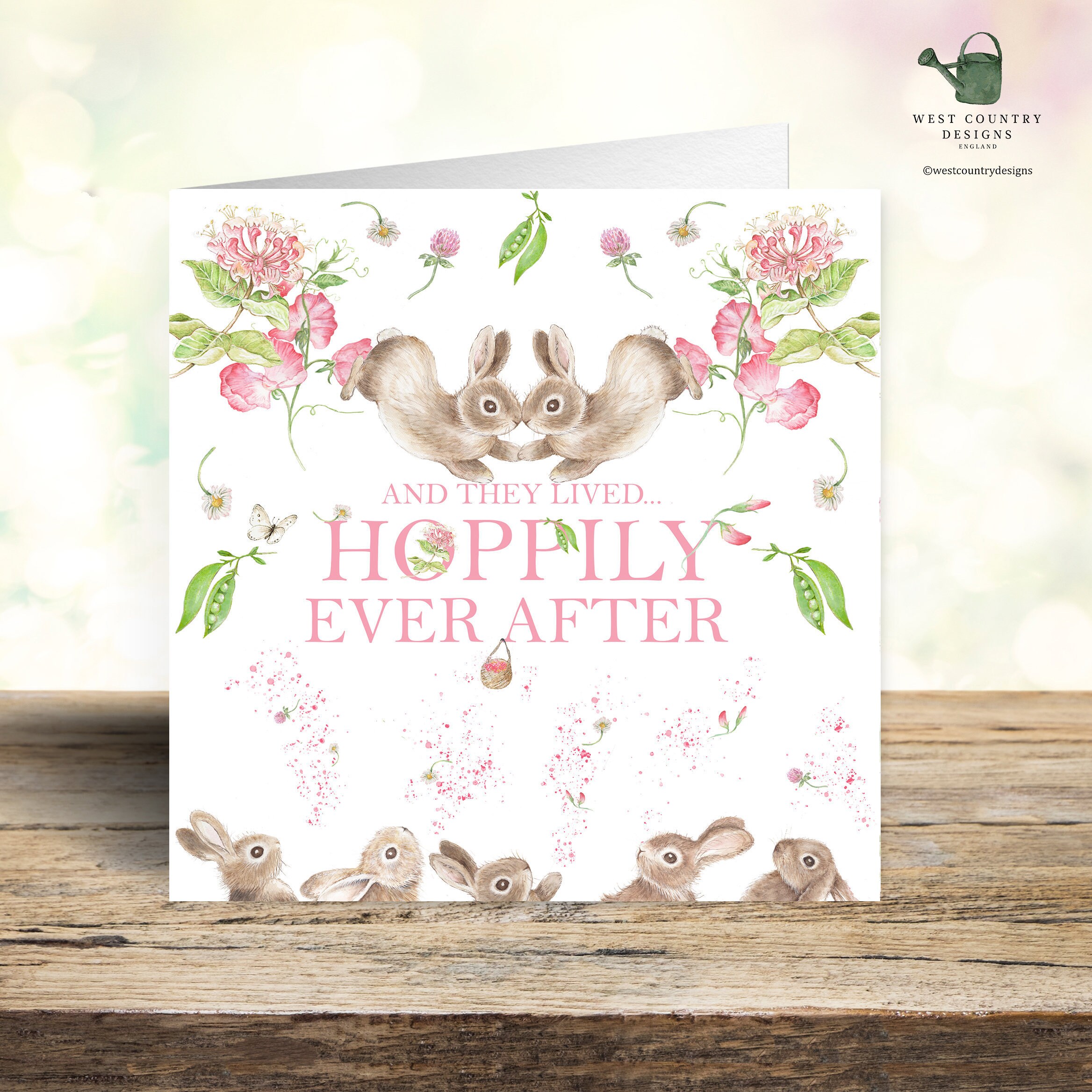 Rabbit Design Wedding Card — West Country Designs