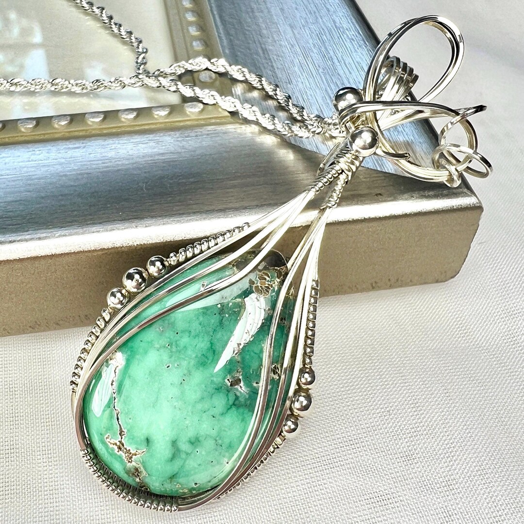 Nevada Variscite Pendant Necklace, Apache Mine Variquoise Stone ...
