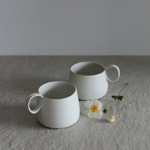 White Matte Pottery Coffee Mug Pattern Handmade Stoneware Mug Coffee ...