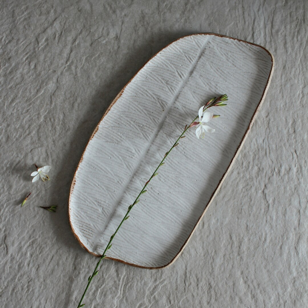 White Ceramic Pattern Plate Pottery Dessert Cake Salad Serving Plate ...