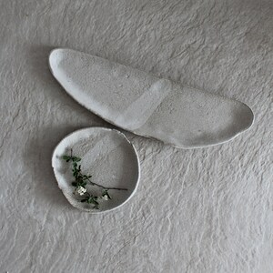 White Ceramic Plate Serving Plate Handmade Glazed Clay Plate Artisan ...