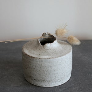 White Pottery Bottle Ceramic Bottle Handmade Ink Bottle Stoneware ...