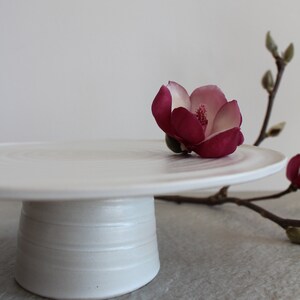 Matte White Cake Stand Handmade Ceramic Serving Stand Serving Stand ...