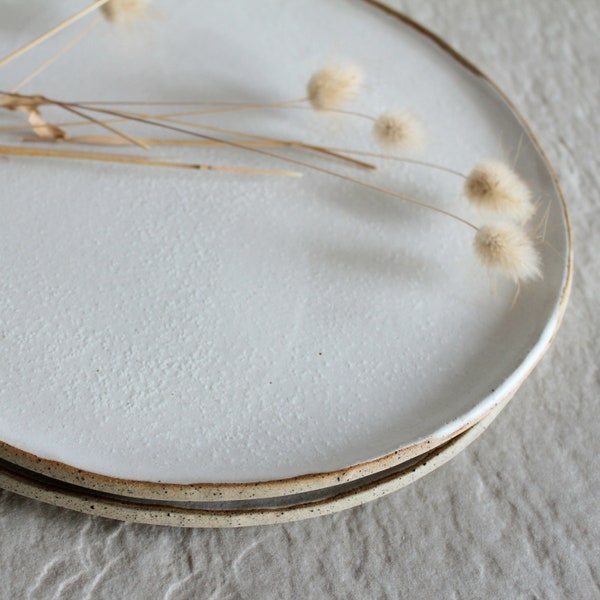 White Ceramic Plate - Etsy