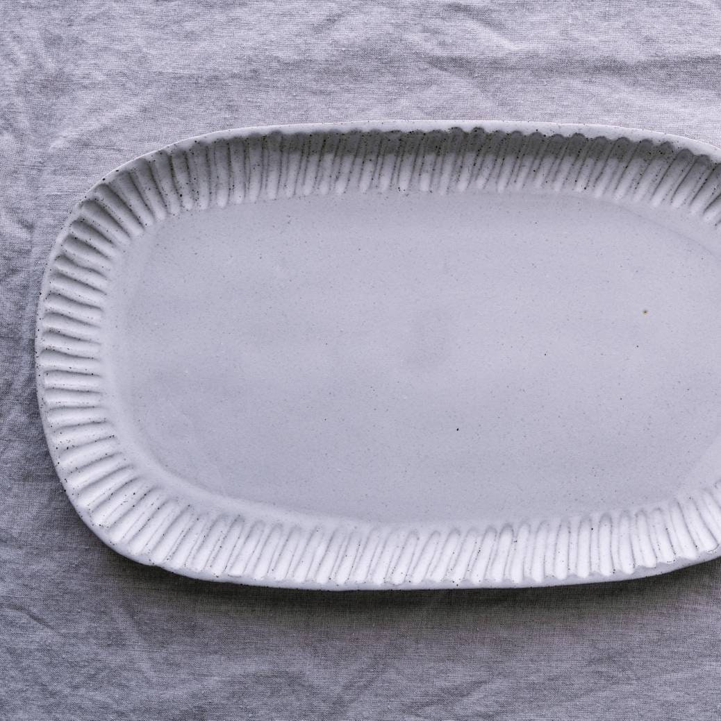 Rustic Green/white Pottery Serving Plate Ceramic Shallow - Etsy