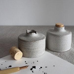 White Pottery Bottle Ceramic Bottle Handmade Ink Bottle Stoneware ...