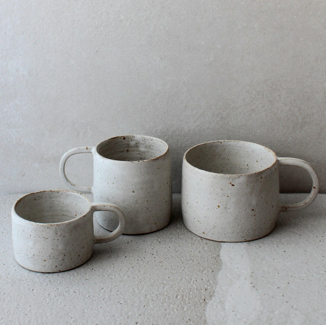 Rustic White Pottery Coffee Cup Handmade Stoneware Cup Coffee Lover ...