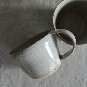 White Pottery Coffee Cup Handmade Stoneware Cup Coffee Lover Gift for ...