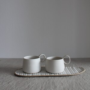 White Matte Pottery Coffee Mug Pattern Handmade Stoneware Mug Coffee ...