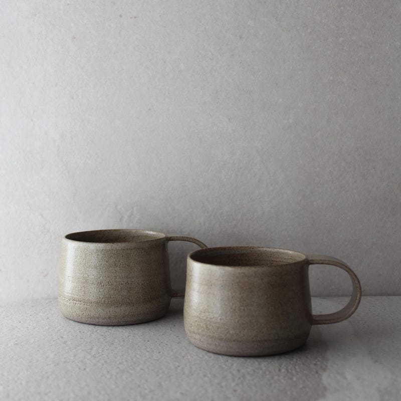 Brown Ceramic Cup - Etsy