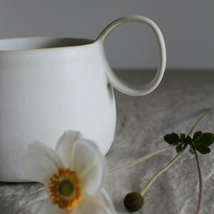 White Matte Pottery Coffee Mug Pattern Handmade Stoneware Mug Coffee ...