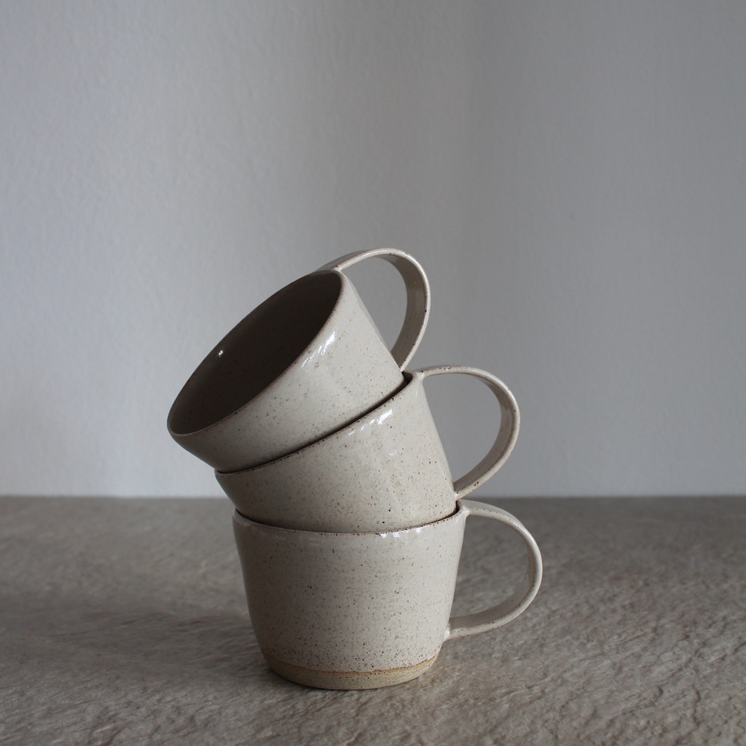 White Pottery Coffee Cup Handmade Stoneware Cup Coffee Lover Gift for ...