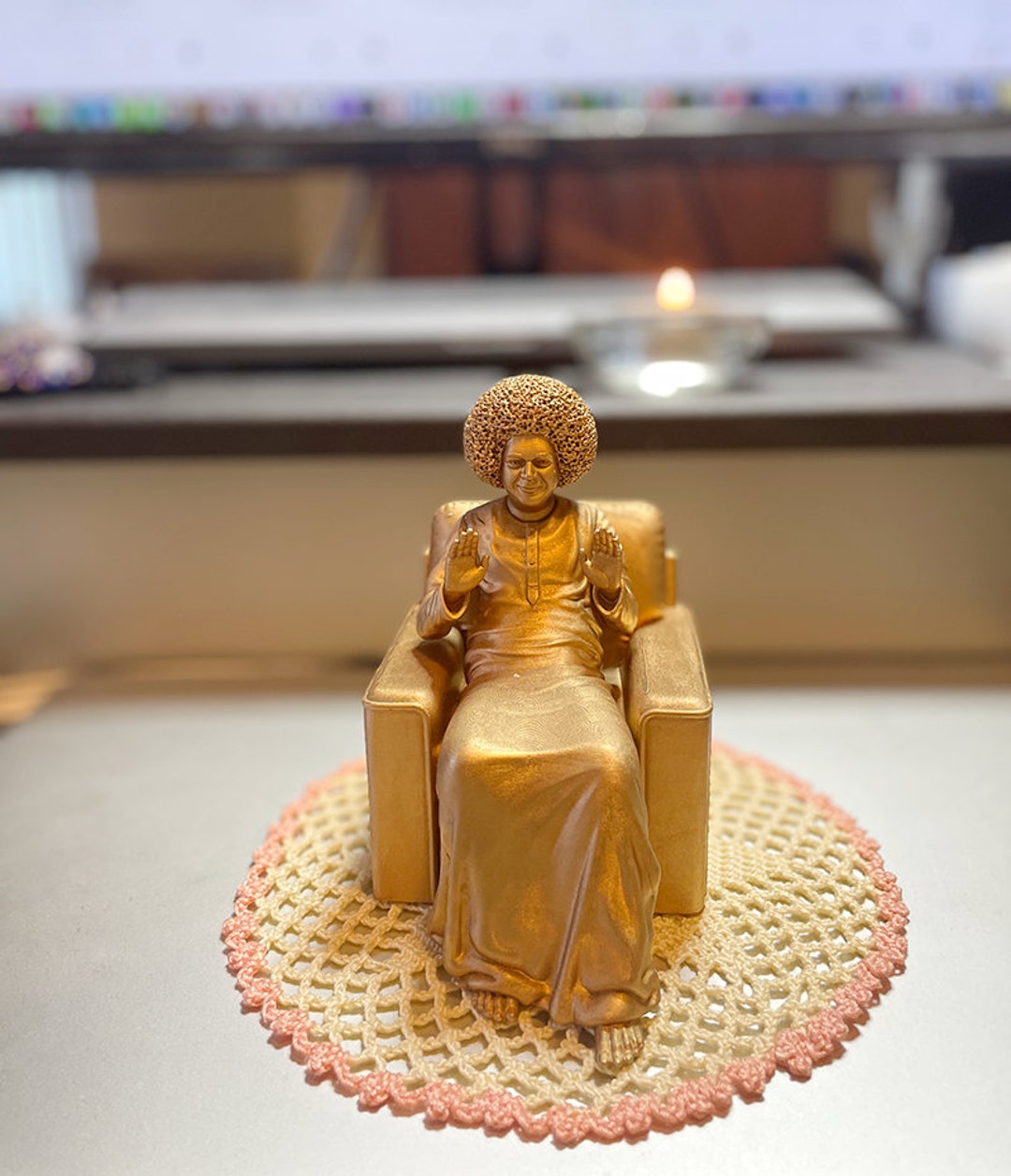 Sri Sathya Sai Baba on Sofa Chair - Figurine - Etsy