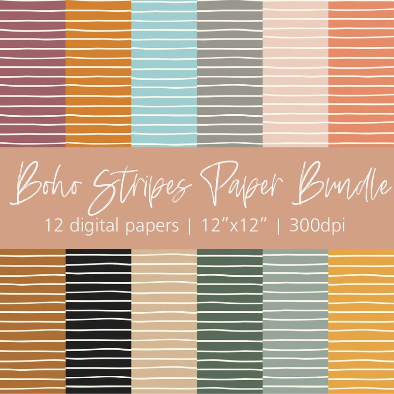 Stripe Digital Paper - Etsy