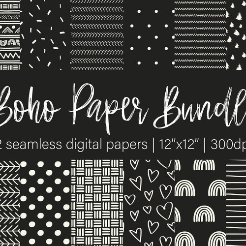 Black and White Digital Paper Seamless Vector Pattern - Etsy