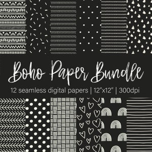 Boho Digital Paper Pack Seamless Digital Paper Instant Download ...