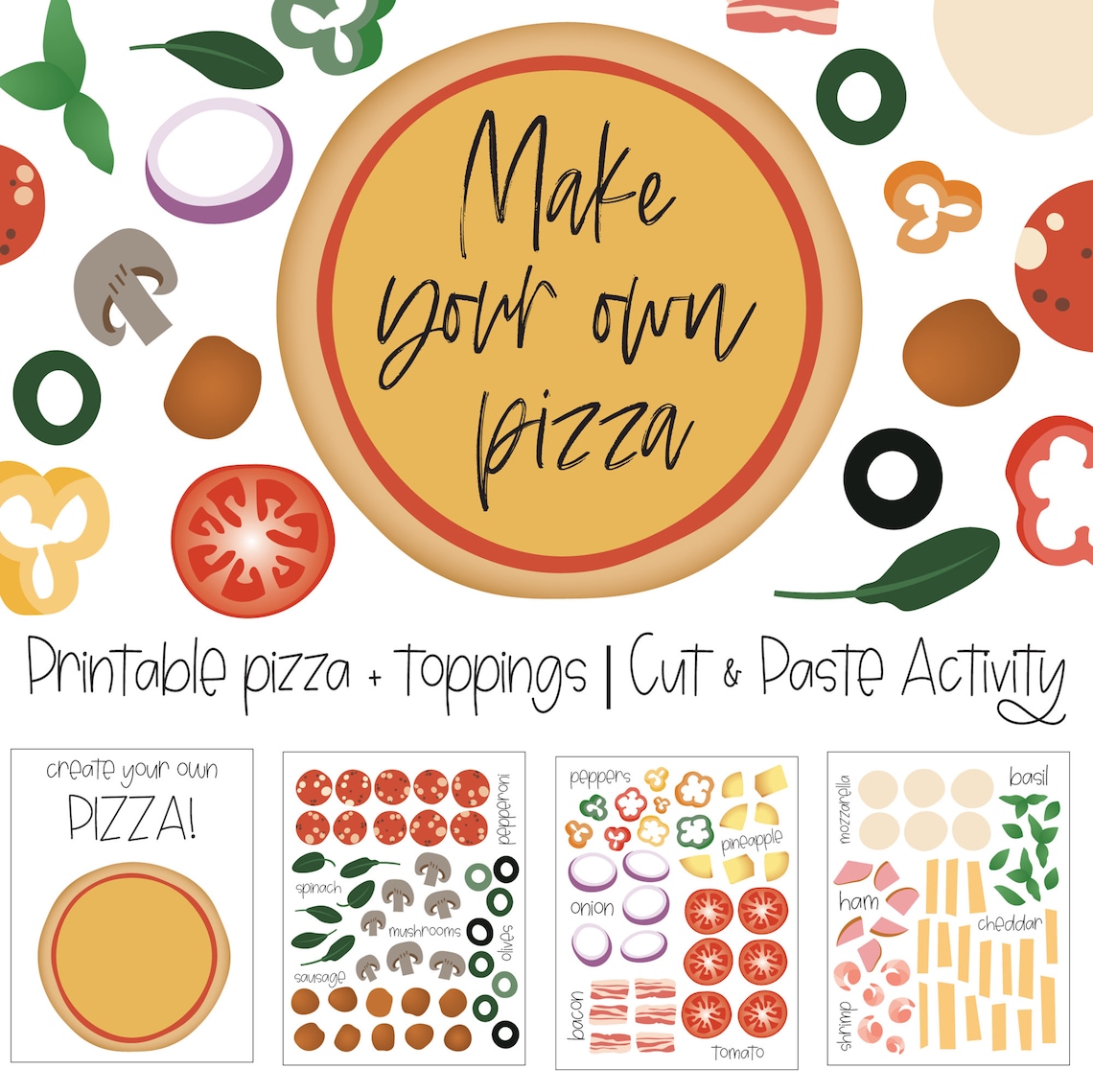 Printable Pizza Activity | Pizza Worksheet | Instant Download | Pizza ...
