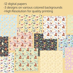Dinosaur Digital Paper Pack | Prehistoric Paper | Cute Dinosaur Paper ...