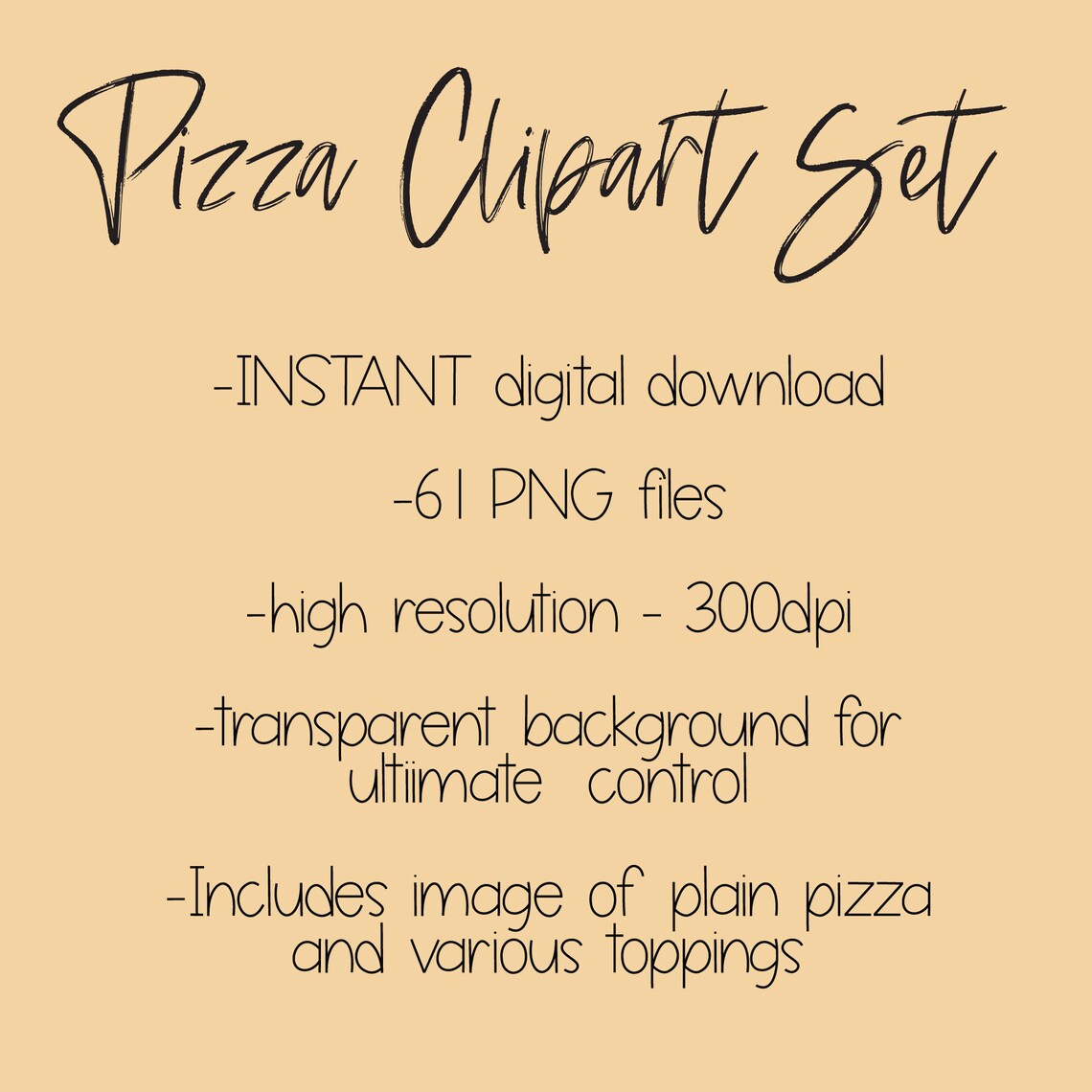 Pizza Toppings Clipart | Pizza Clipart Bundle | Instant Download ...