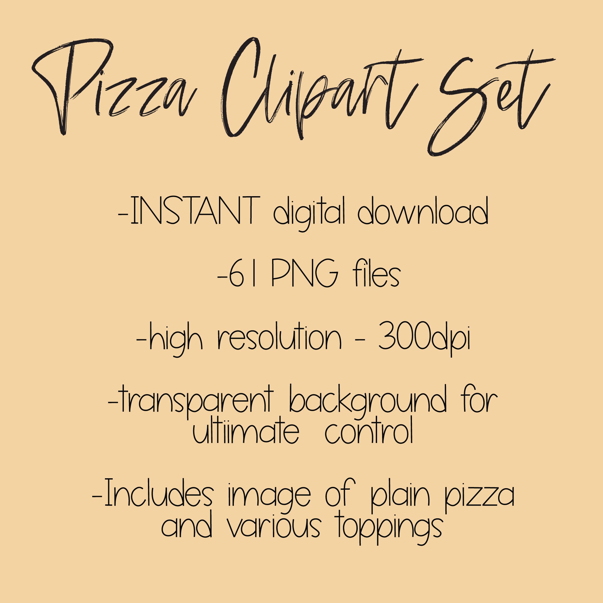 Pizza Toppings Clipart | Pizza Clipart Bundle | Instant Download ...