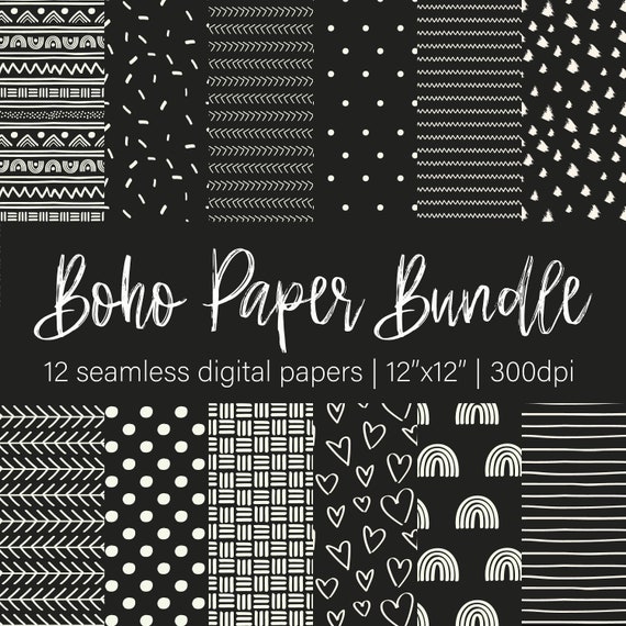 Boho Digital Paper Pack Seamless Digital Paper Instant - Etsy
