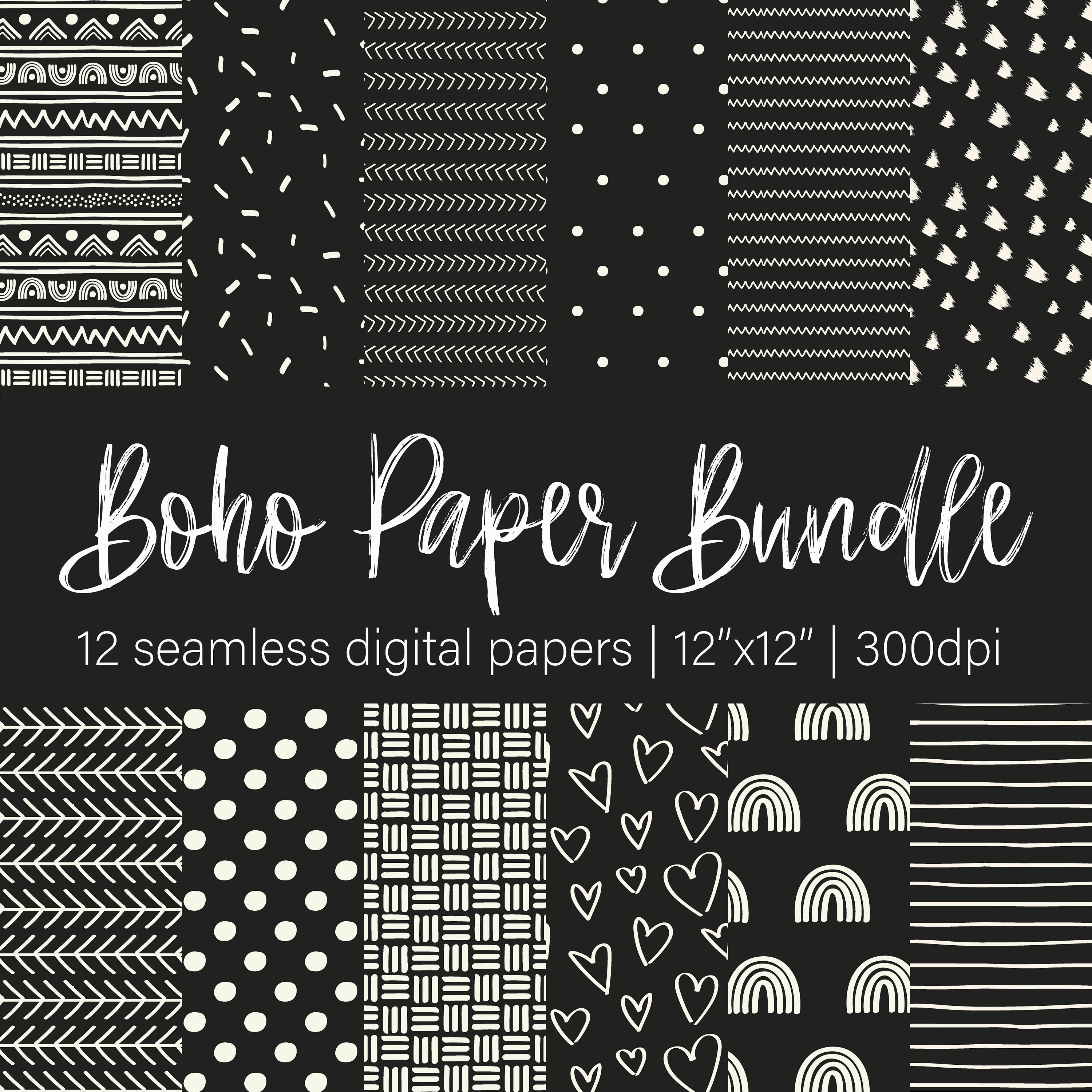 Boho Digital Paper Pack Seamless Digital Paper Instant Download ...