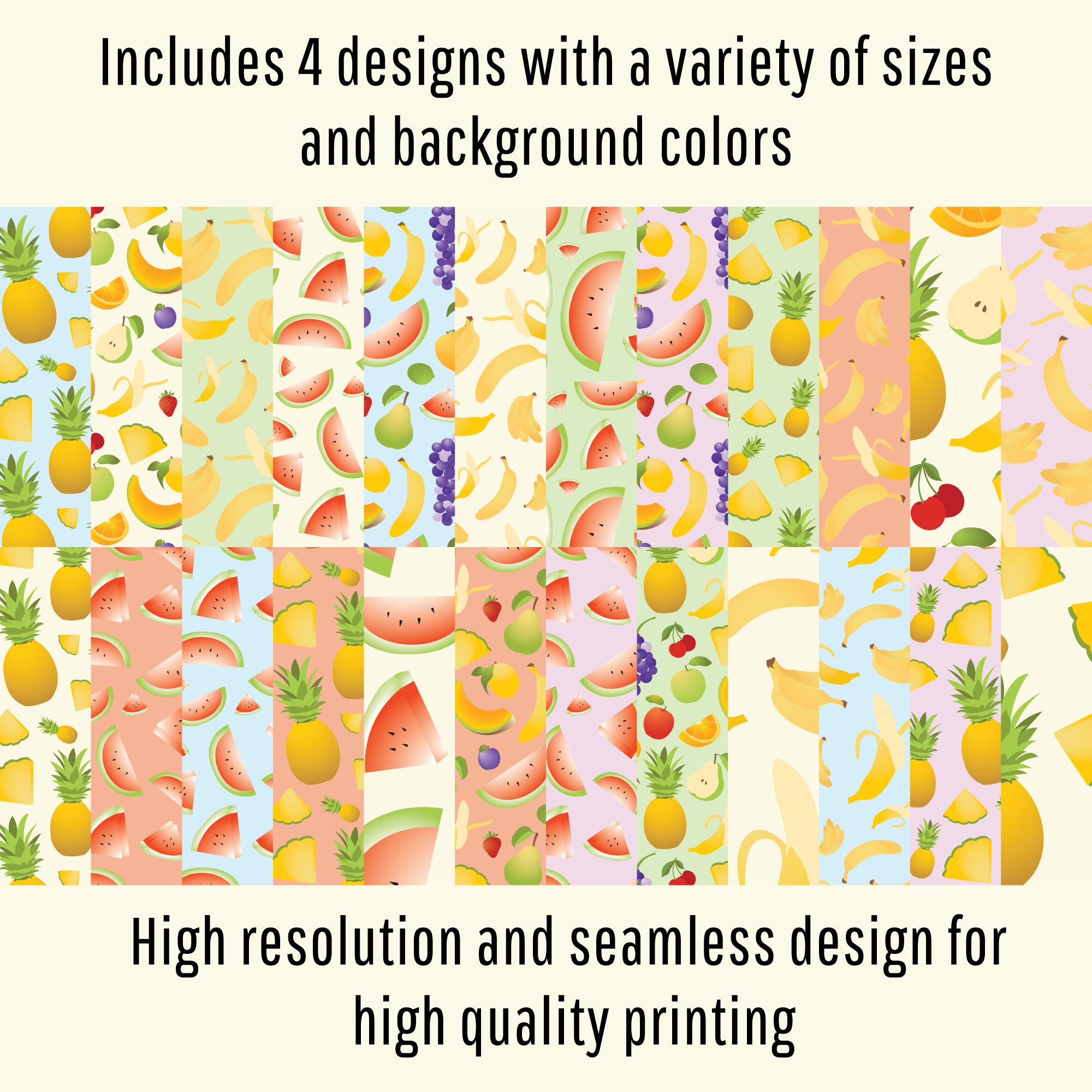 Printable Fruit Digital Paper | Seamless Digital Paper | Instant ...