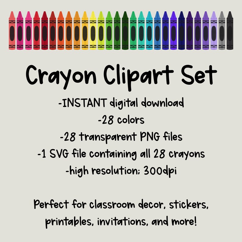 Crayon Clipart | Crayon Svg | Back to School Svg | Teacher Svg | Crayon ...