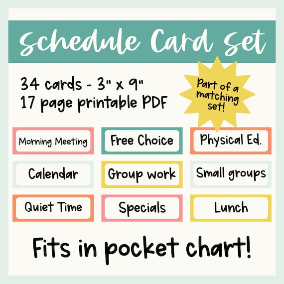 Daily Schedule Cards Classroom schedule printable schedule | Etsy