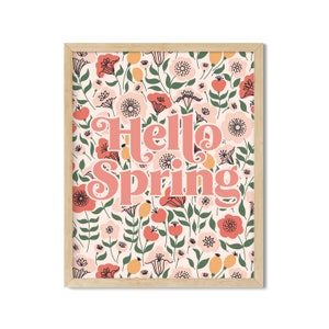 Hello Spring Printable Wall Art Spring Decor Spring Flowers - Etsy