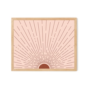 Sun Rays Digital Download, Summer Wall Art, Sunrise, Sunset, Retro ...